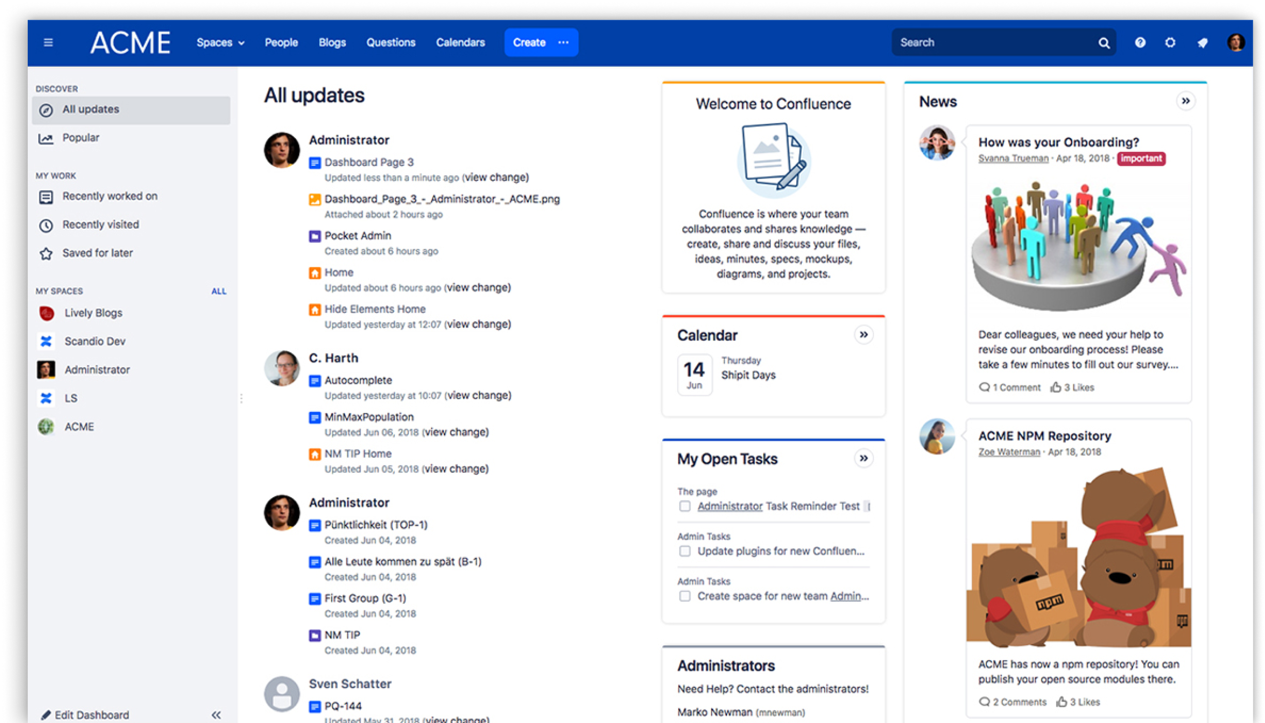 Intranet and Theme with Confluence and Jira - catworkx